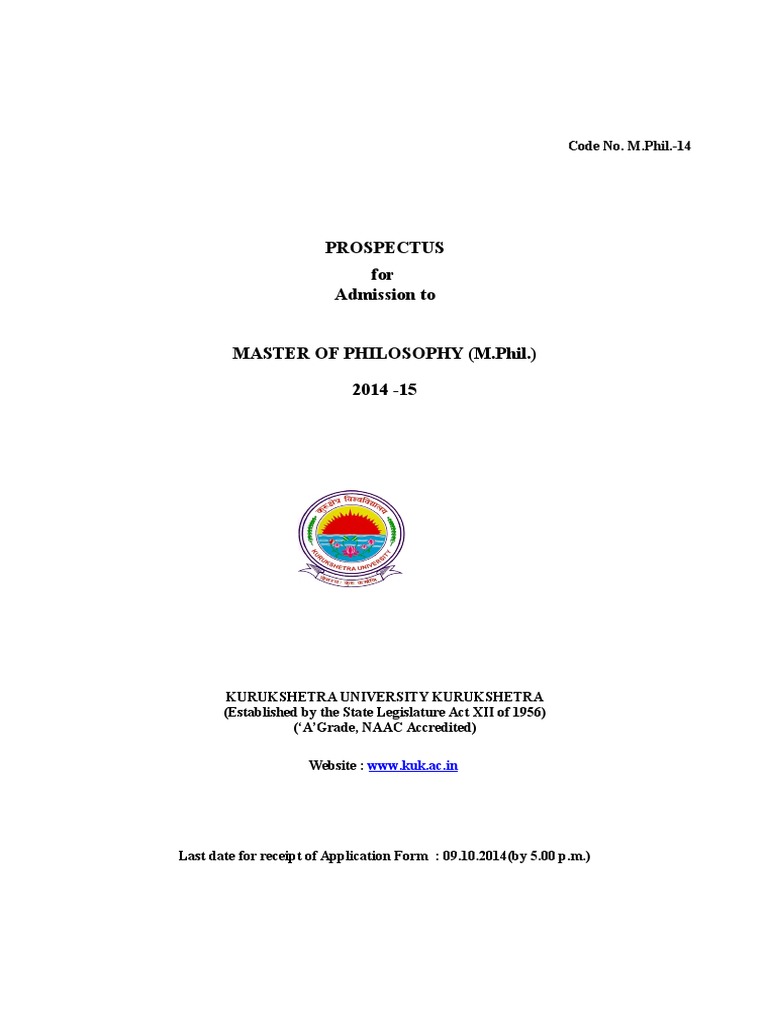 M Phil Prospectus 2014-15 | PDF