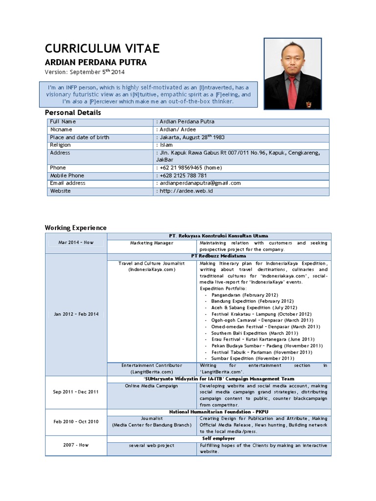 Curriculum Vitae: Ardian Perdana Putra | PDF | Adobe Systems | Computing And Information Technology