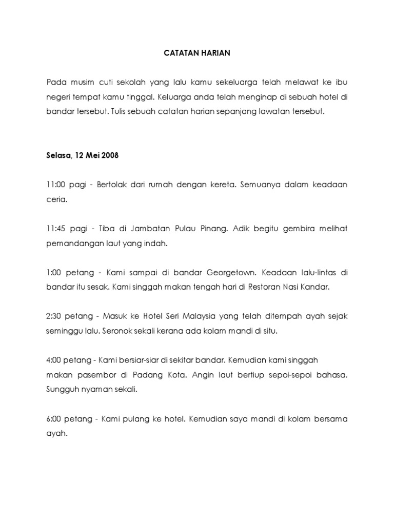 Contoh Karangan Format Catatan - MarleeabbPeck