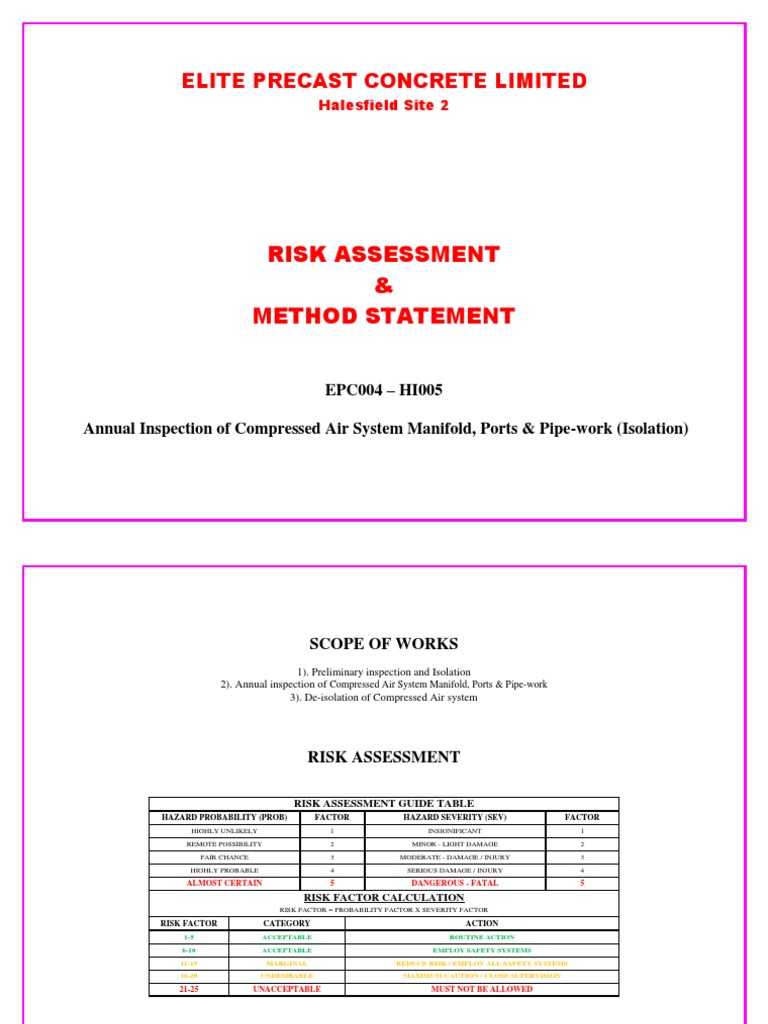 Compressed Air System Risk Assessment | PDF | Risk | Risk Assessment