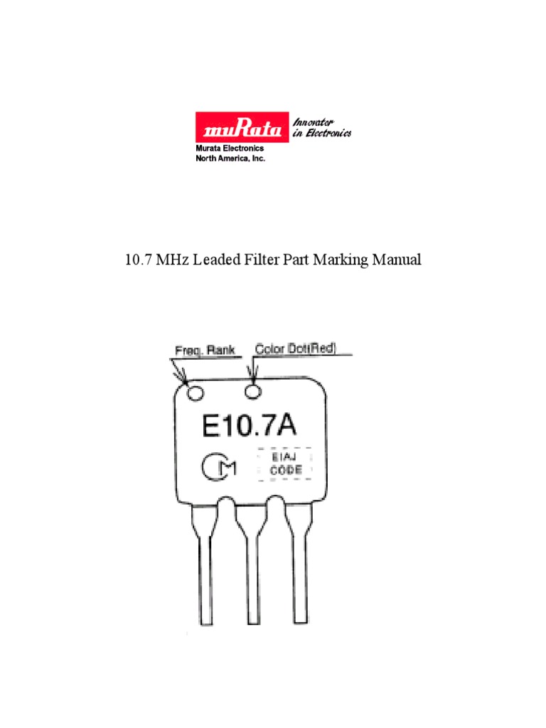 Murata 10.7 Filter Markings Datasheet | PDF | Hertz | Color
