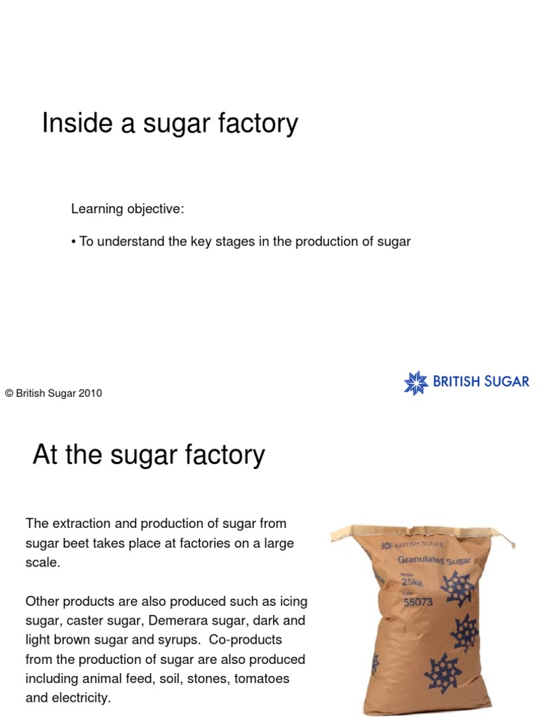 Inside A Sugar Factory: Learning Objective: - To Understand The Key ...