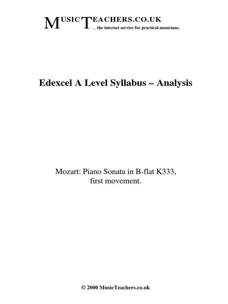 Musciteachers - Co.uk Mozart k333 Analysis | PDF | Classical Music ...