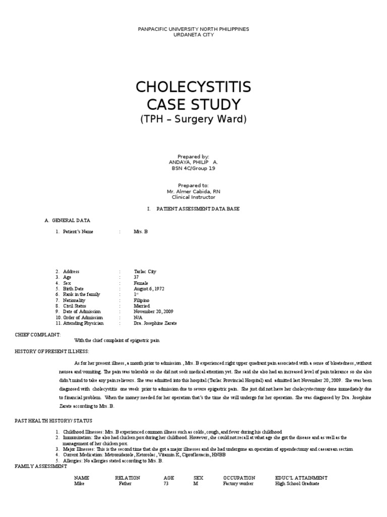 Case Study Cholecystitis | PDF | Liver | Bile