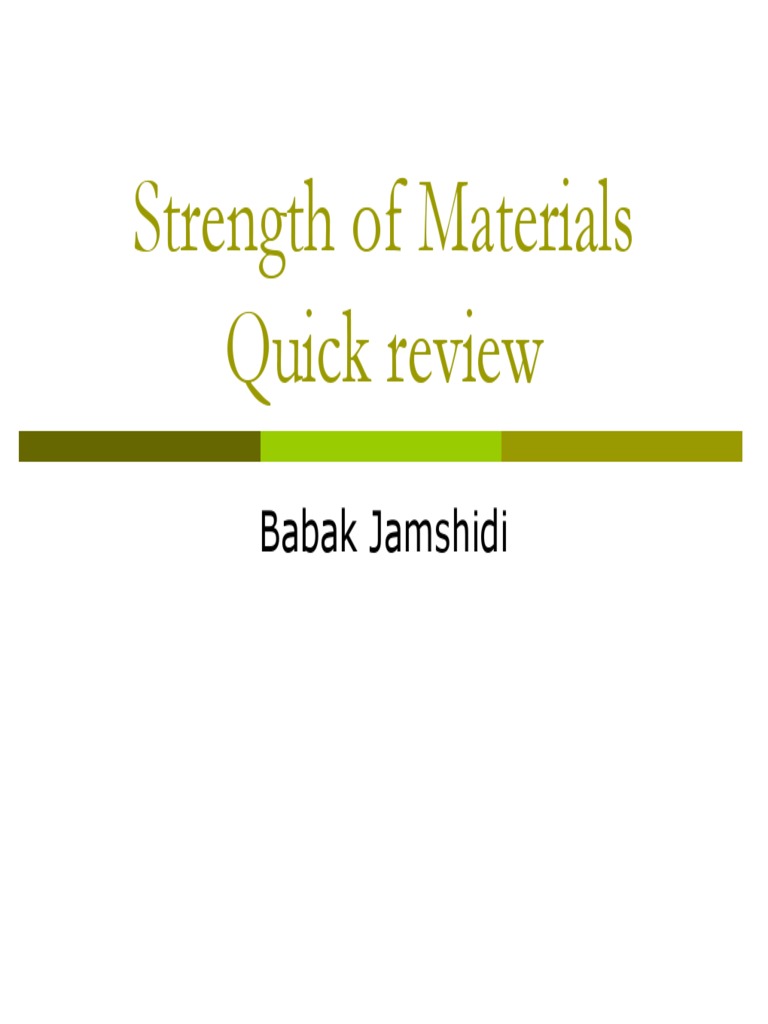 Strength of Materials: Stress and Beam Theory | PDF