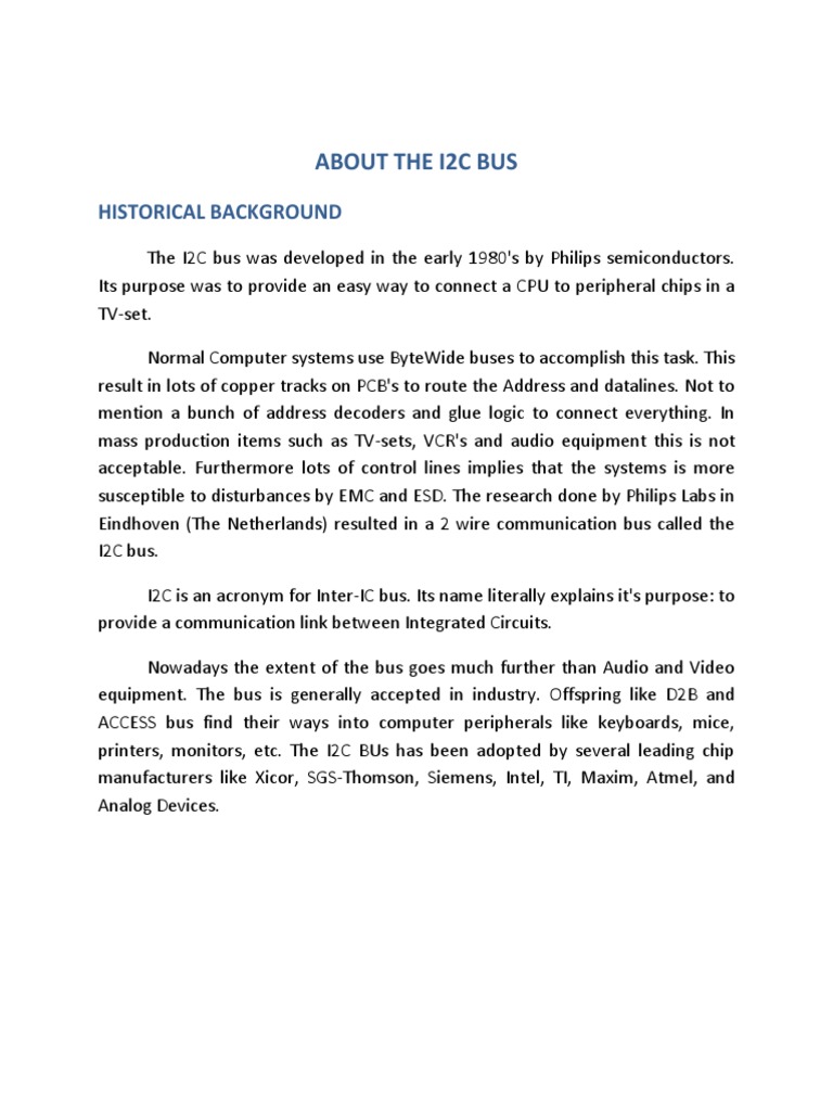 006 I2C Bus Protocol | PDF | Computer Architecture | Electronics