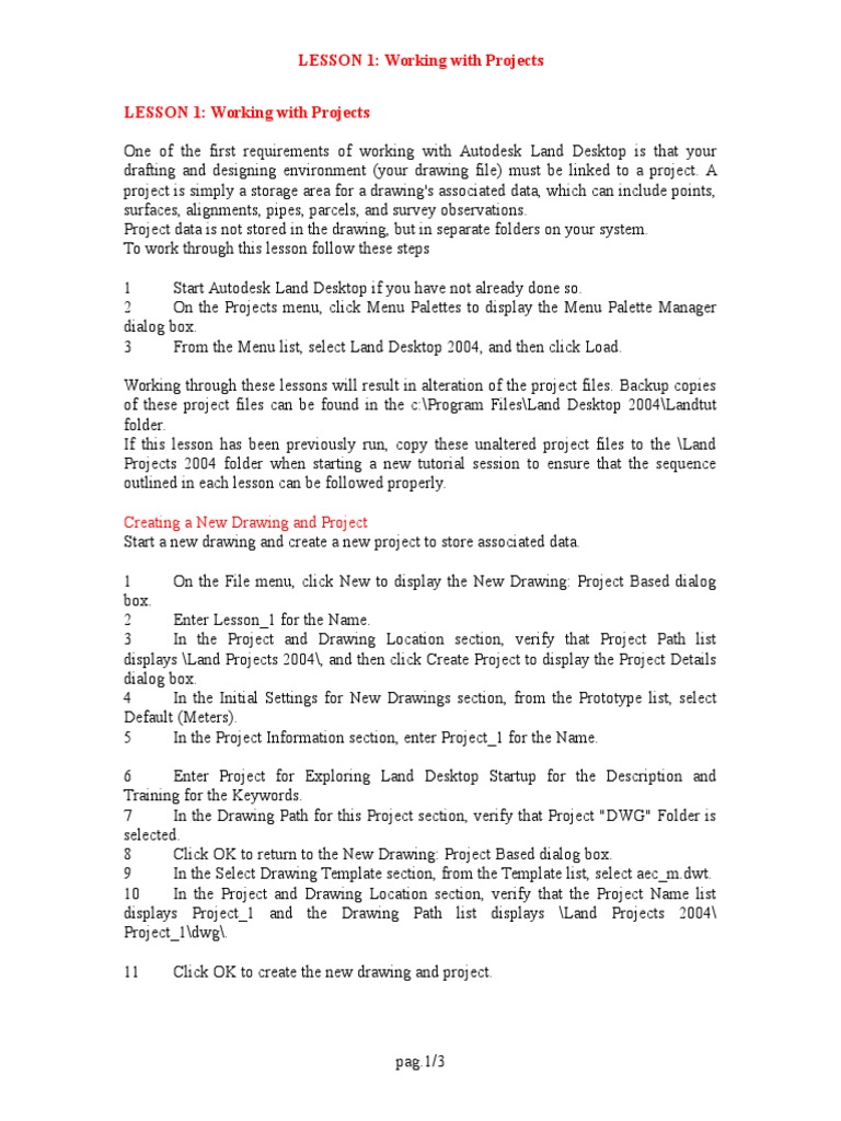 LESSON 1 Working With Projetcts | PDF | Directory (Computing ...