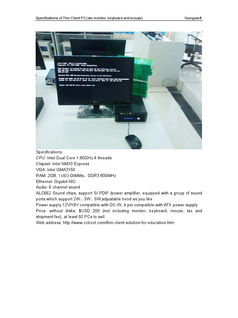Thin Client PC Specifications & Pricing | PDF
