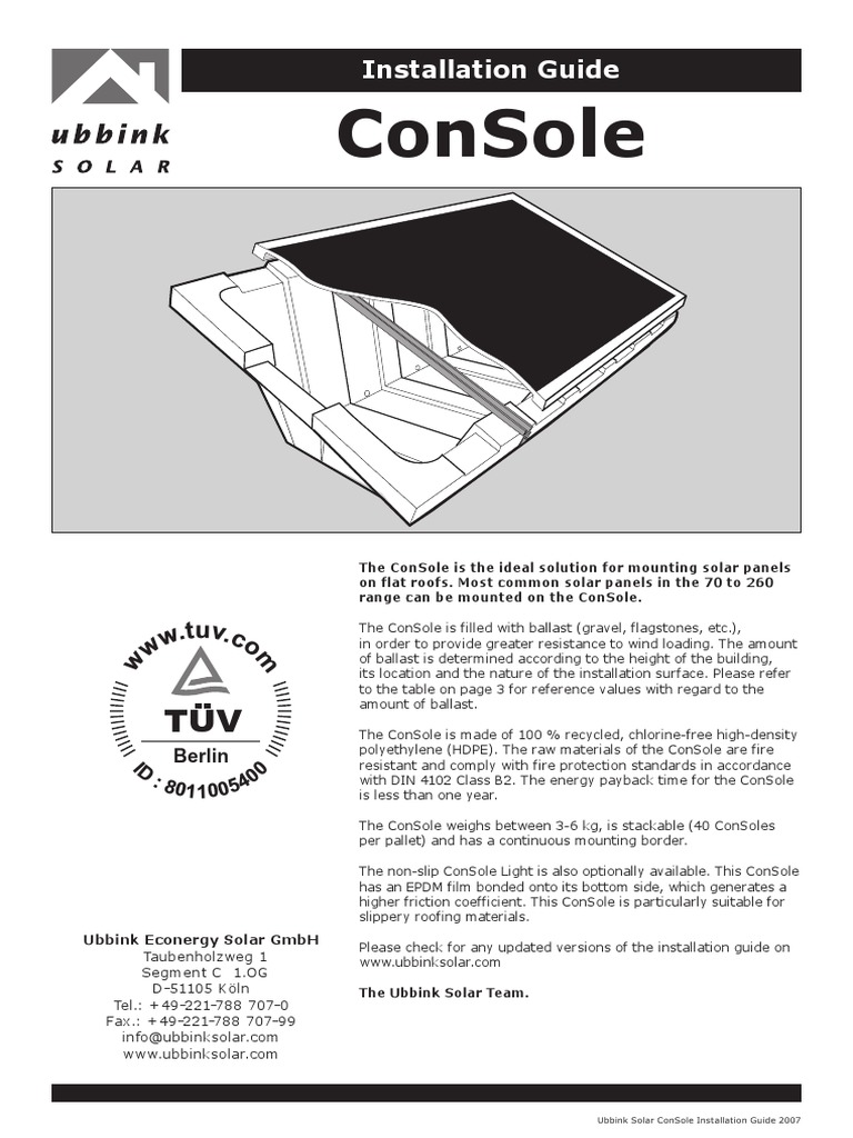 Solar Console Installation Manual | PDF