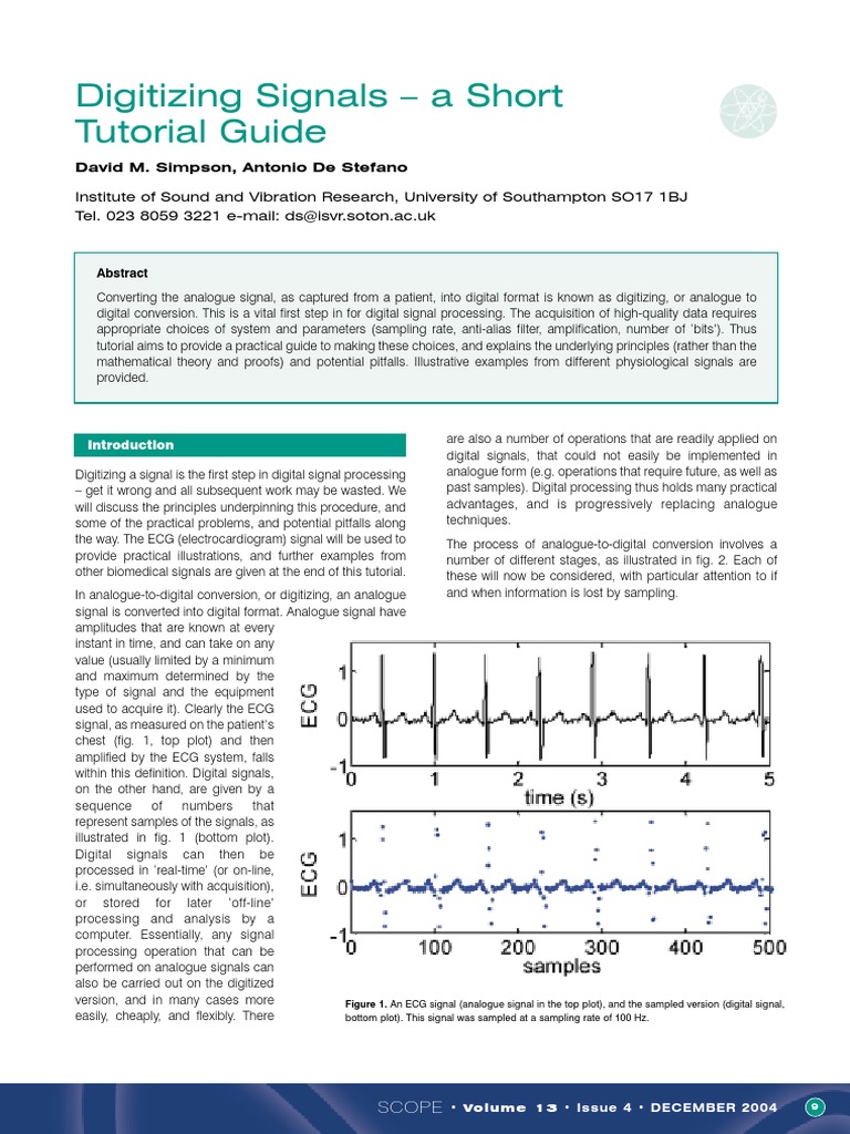 Digitizing Signals - A Short Tutorial Guide: David M. Simpson, Antonio ...