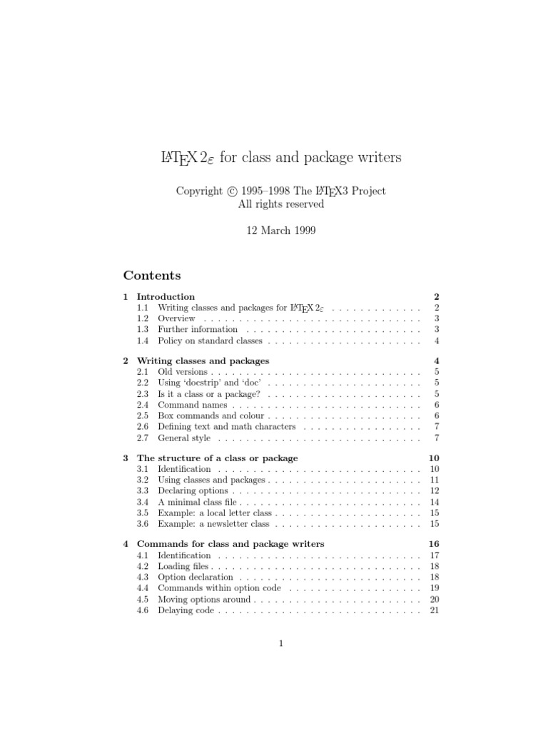 LaTeX2e For Class and Package Writers | PDF | Te X | Written Communication