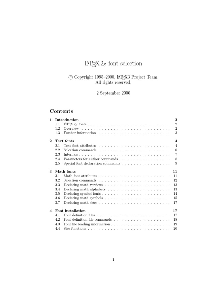 LaTeX2e Font Selection | PDF