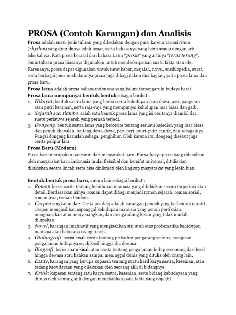 PROSA Dan ANALISISNYA | PDF