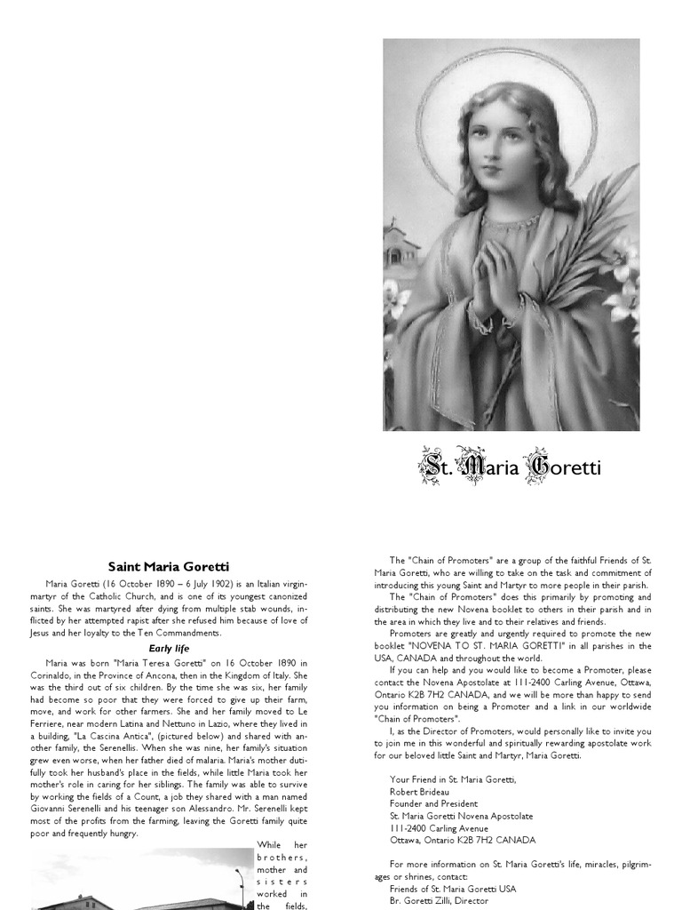 St. Maria Goretti: Life and Martyrdom | PDF | Religious Behaviour And ...