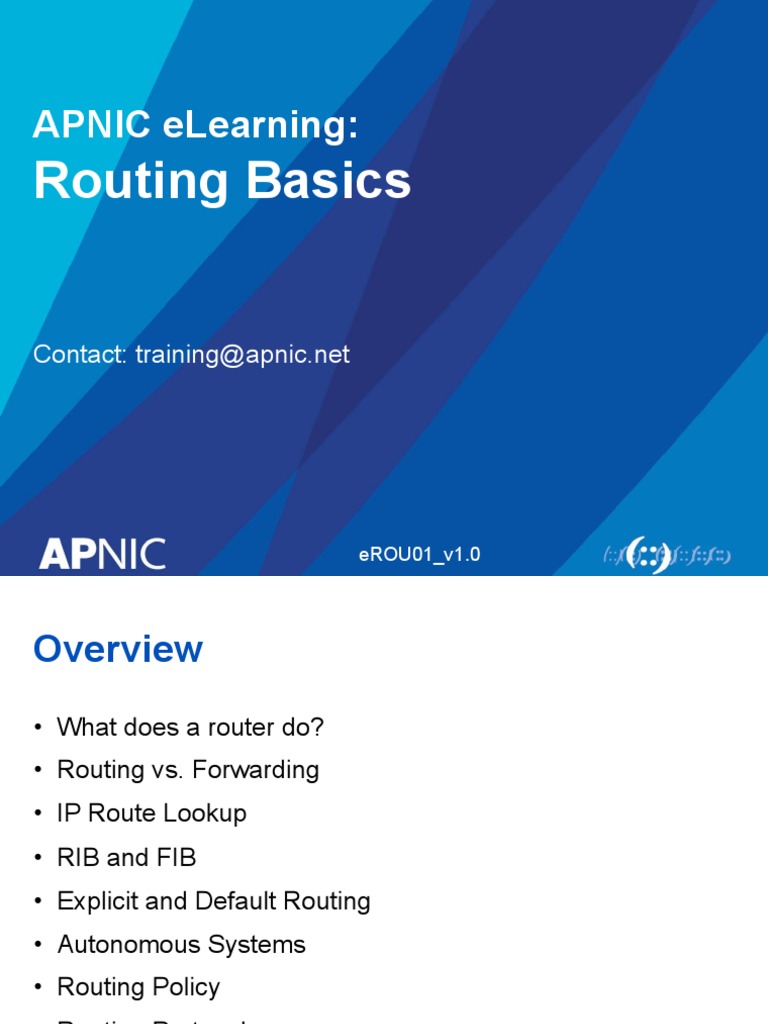 EROU01 Routing Basics | PDF | Routing | Router (Computing)