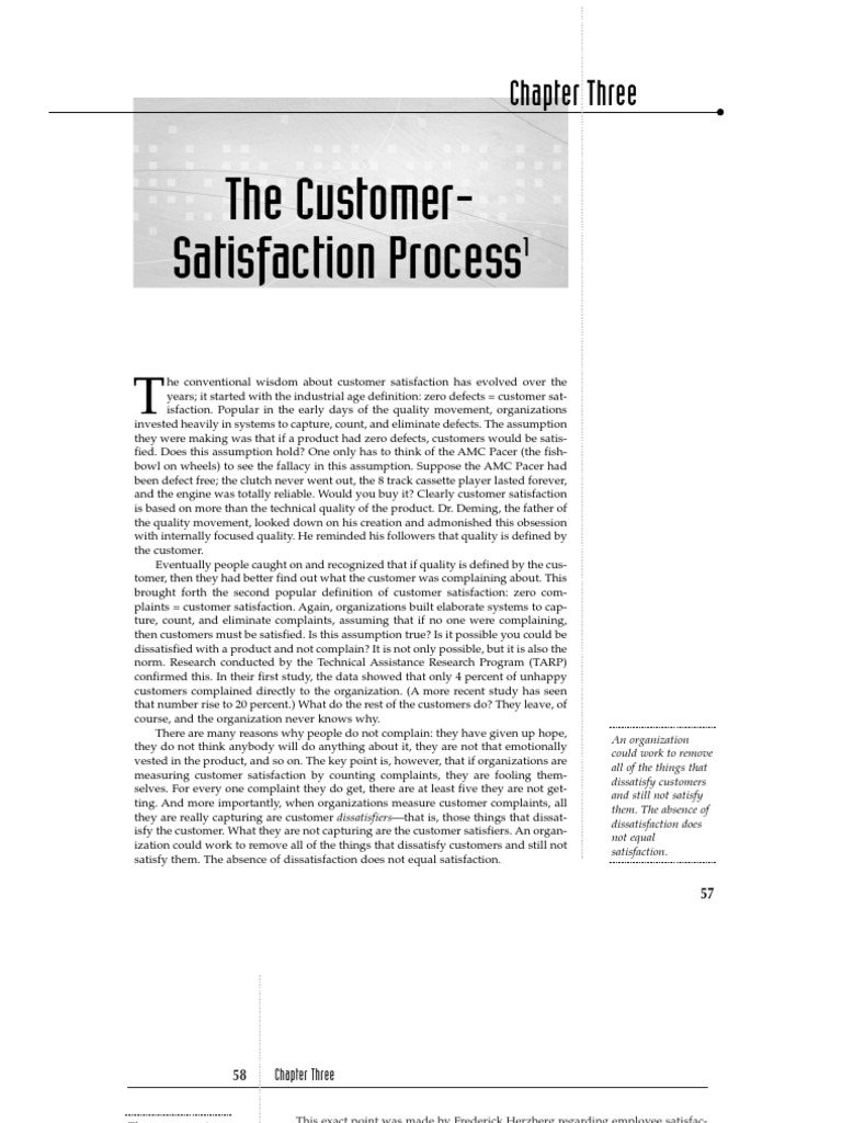 The Customer-Satisfaction Process: Chapter Three | PDF | Customer Satisfaction | Taxes