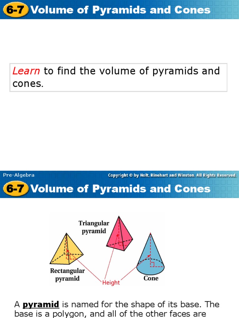 Volume of Pyramids and Cones Guide | PDF | Teaching Methods & Materials ...