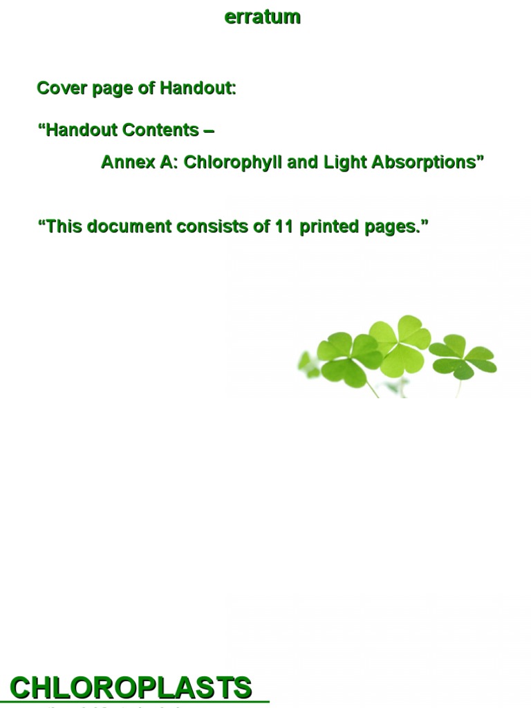 Bio PPT Chloroplast Project | PDF | Chloroplast | Photosynthesis