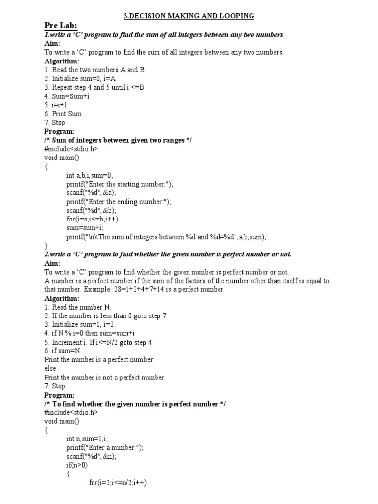 3.decision Making and Looping | PDF | Control Flow | Integer