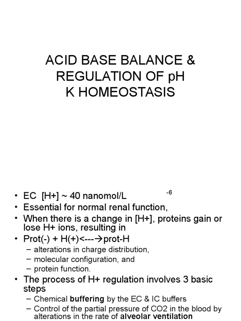 Acid Base Balance & Regulation of PH | PDF | Adrenal Gland | Cortisol