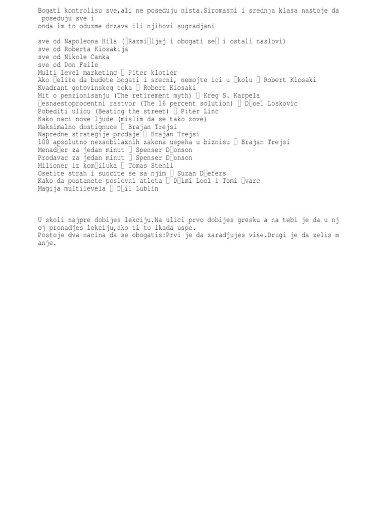Bogati Cale | PDF