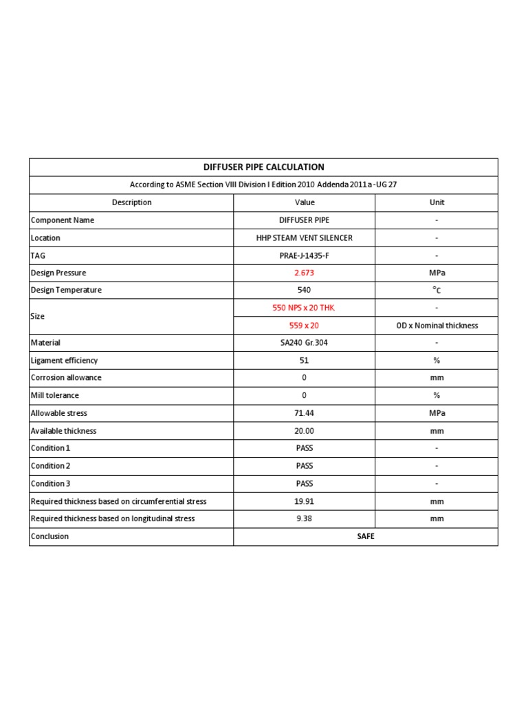 Diffuser Pipe Calculation | PDF | Pipe (Fluid Conveyance) | Plumbing