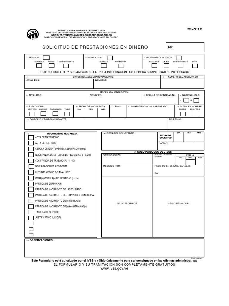 Ivss Forma 14-04 | PDF