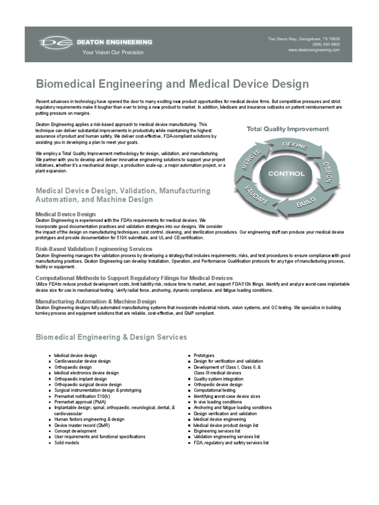 Biomedical Engineering and Medical Device Design | PDF | Medical Device ...