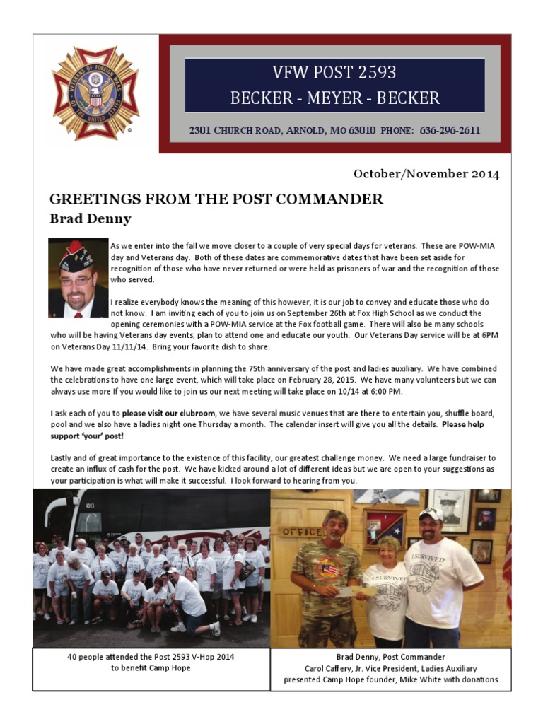 Arnold VFW Post 2593 Updates | PDF | Armed Conflict | Unrest