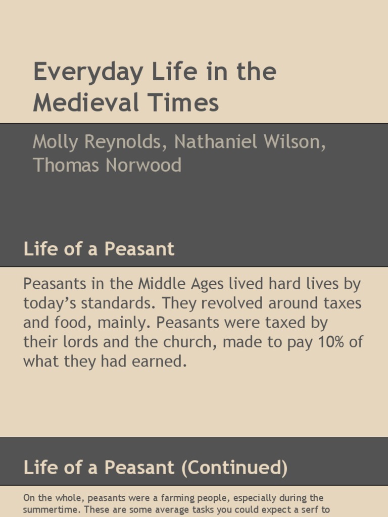Daily Life in Medieval Europe | PDF | Peasant | Knight