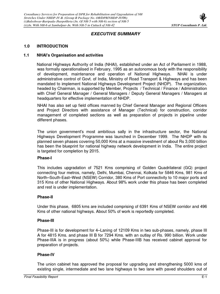 Average Daily Traffic On NH - 42 (2011) | Download Free PDF | Road ...