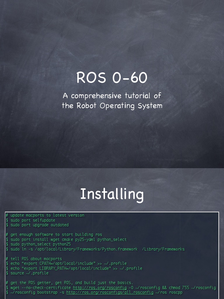 ROS Installation & Tutorial Guide | PDF | Software Development | Areas ...