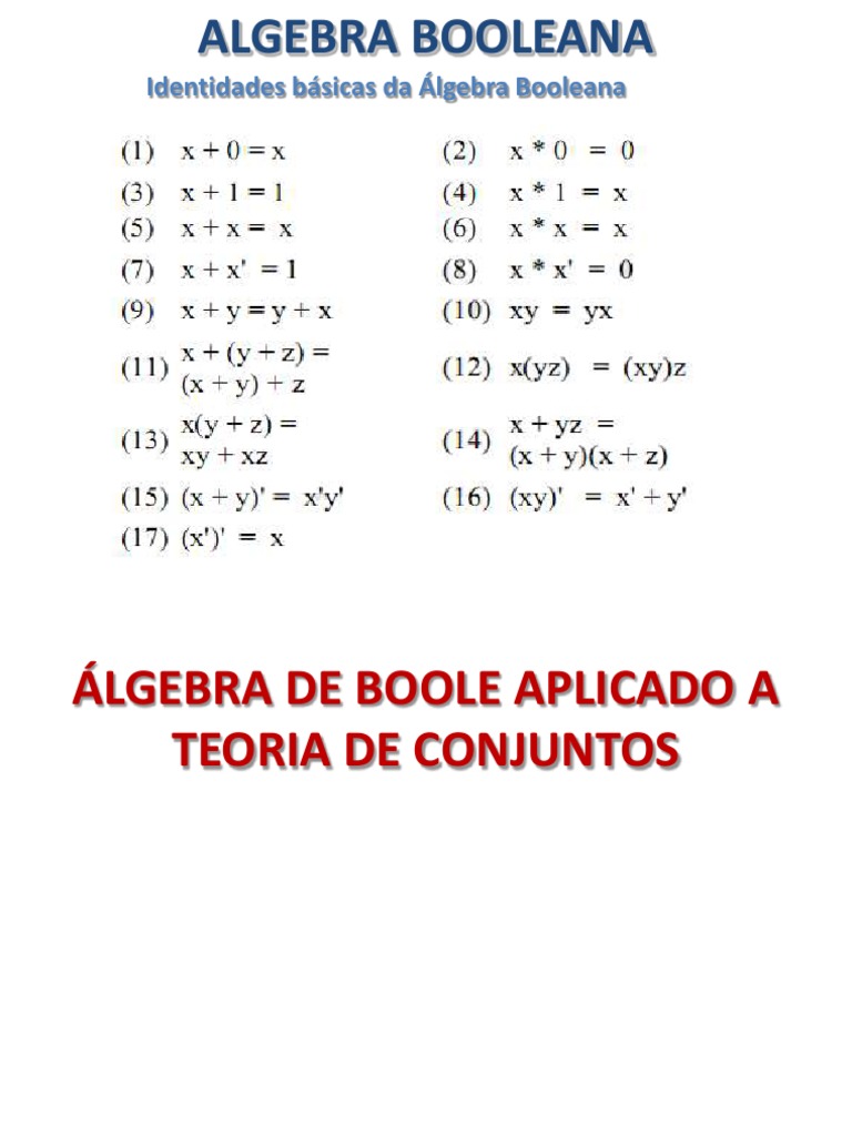 Álgebra Booleana - Portas Lógicas | Download grátis PDF | Álgebra booleana | Ensino de Matemática