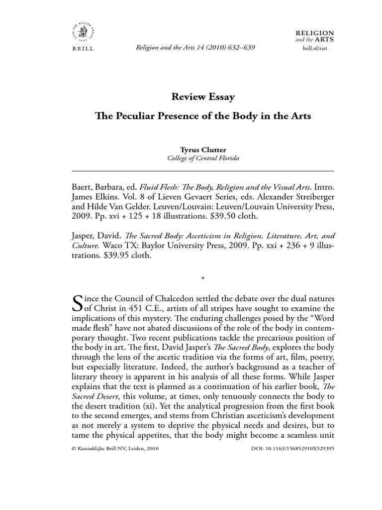 Peculiar Presence of The Body in Arts | PDF | Idolatry | Asceticism