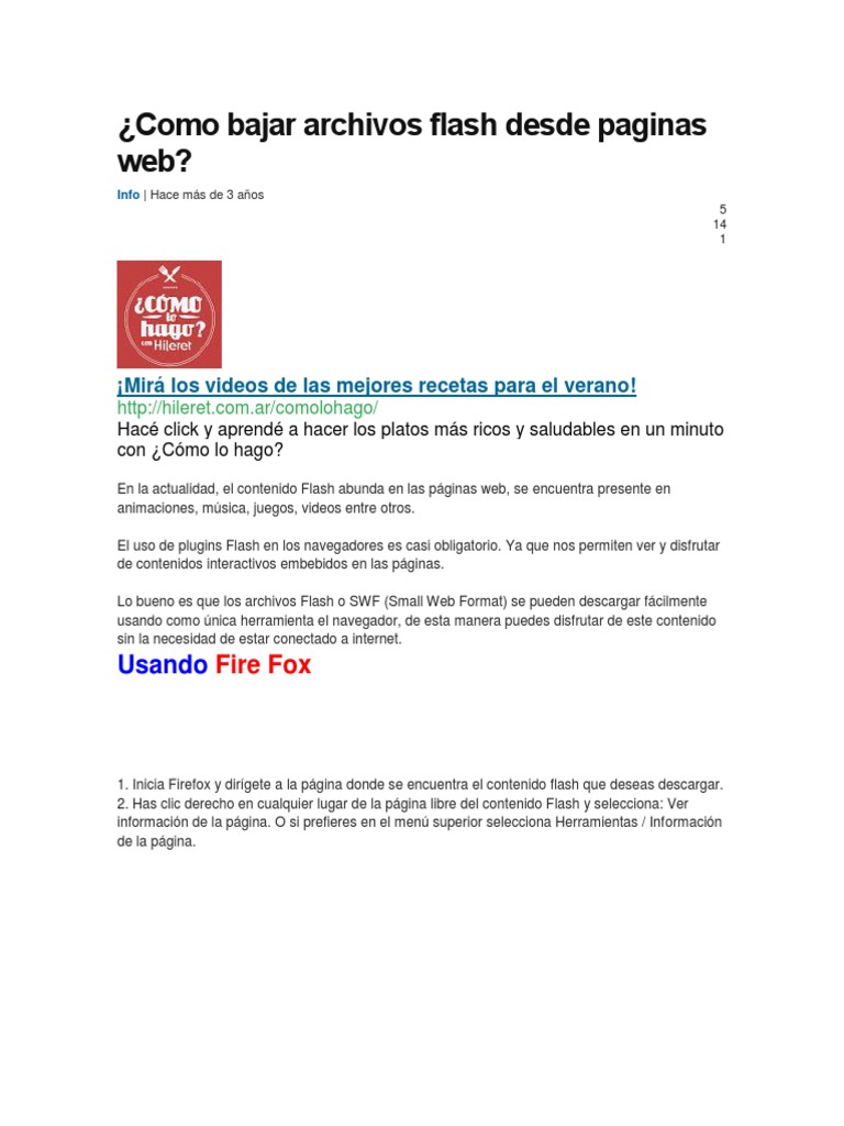 Como Bajar Archivos Flash Desde Paginas Web | PDF | Google Chrome ...