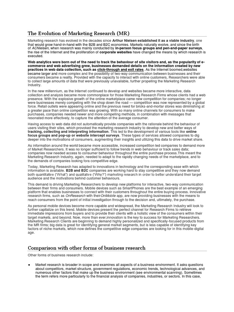 The Evolution of Marketing Research | PDF | Marketing Research | Marketing