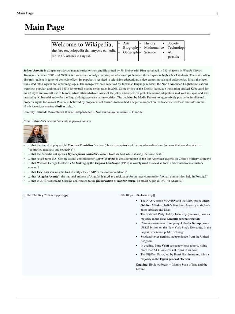 Main Page: Welcome To Wikipedia | Download Free PDF | Battlecruiser