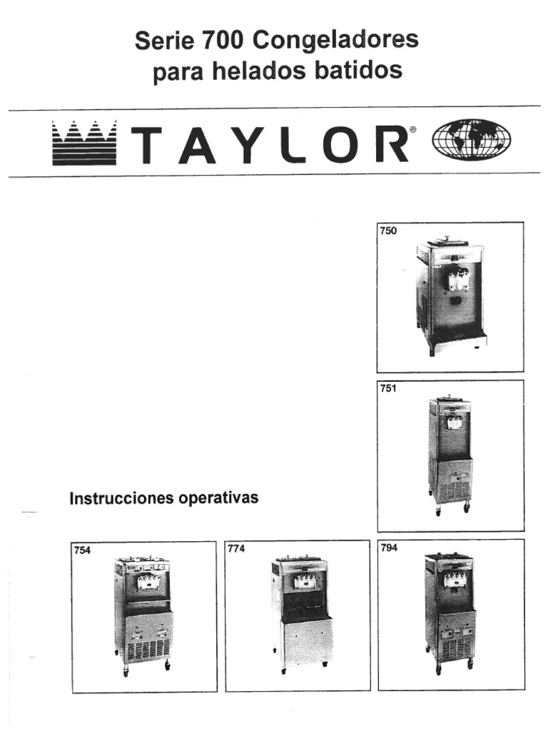 Manual Taylor Modelo 754 | PDF | Bomba | Máquinas