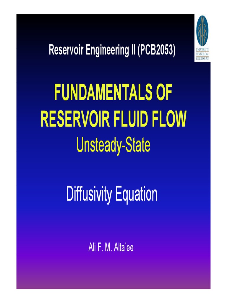 Diffusivity Equation Pdf Fluid Dynamics Permeability Earth Sciences