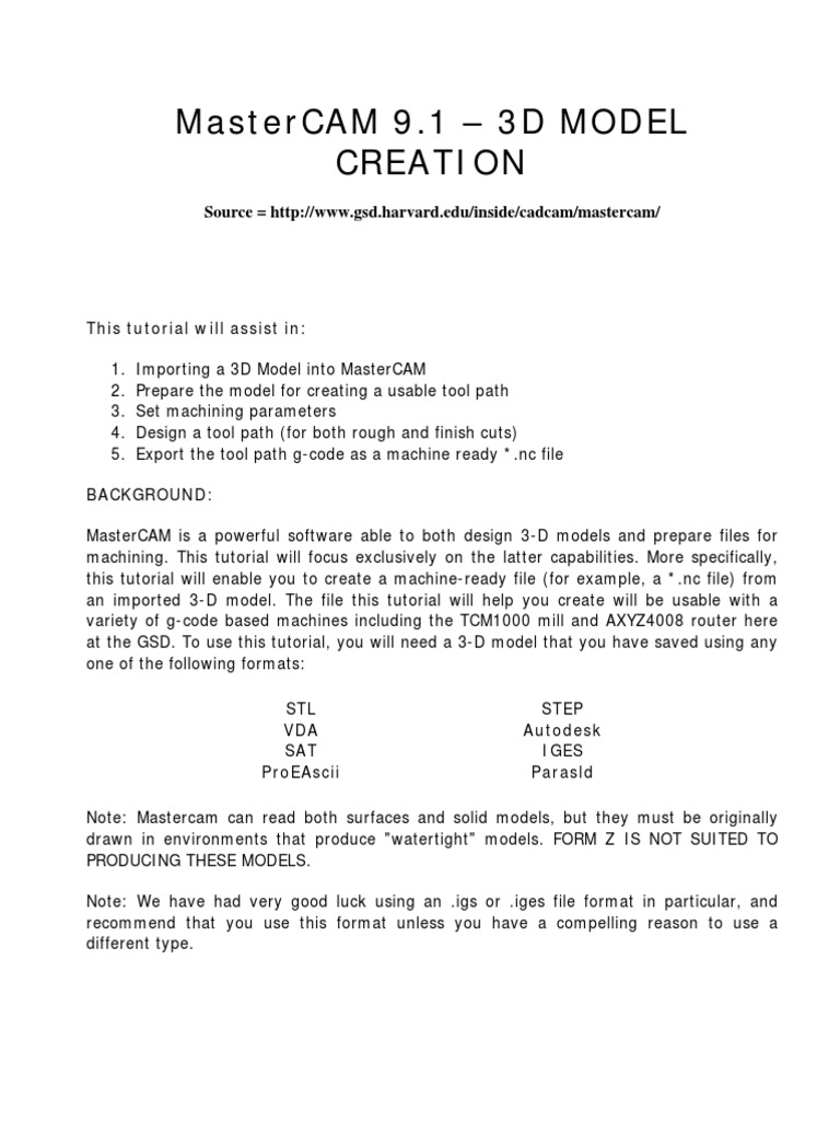 Importing 3d Model Into Mastercam-2 | PDF | Machining | Software