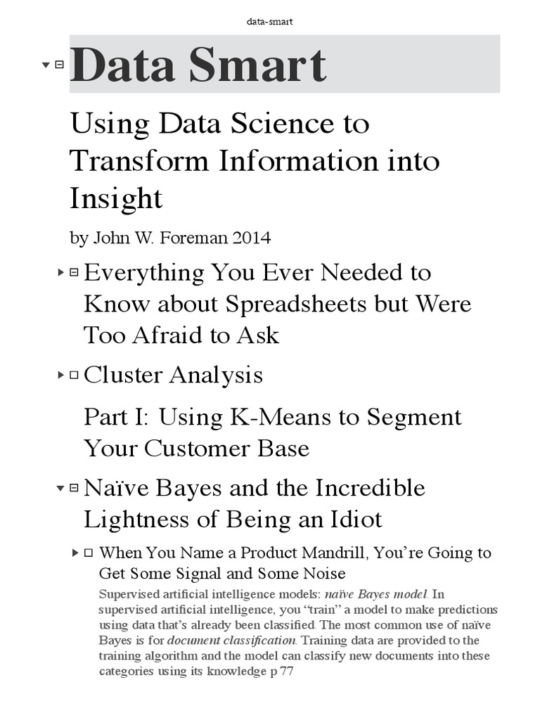 Data Smart | PDF | Cluster Analysis | Cybernetics