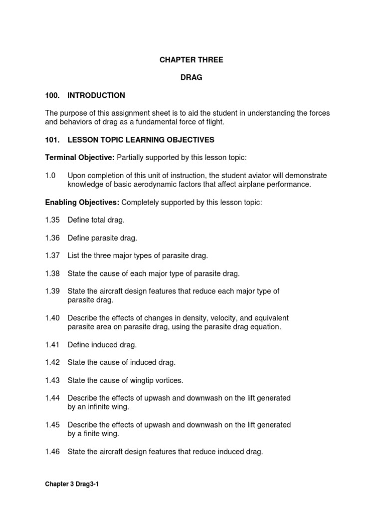 Chapter Three Drag | Download Free PDF | Drag (Physics) | Lift (Force)