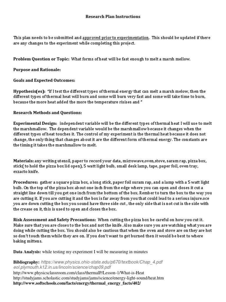 Student Science Experiment Guide | PDF | Experiment | Heat