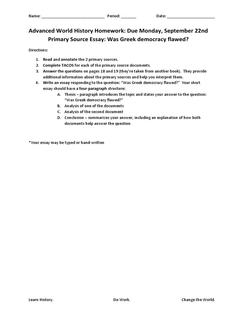 Advanced World History Homework | PDF