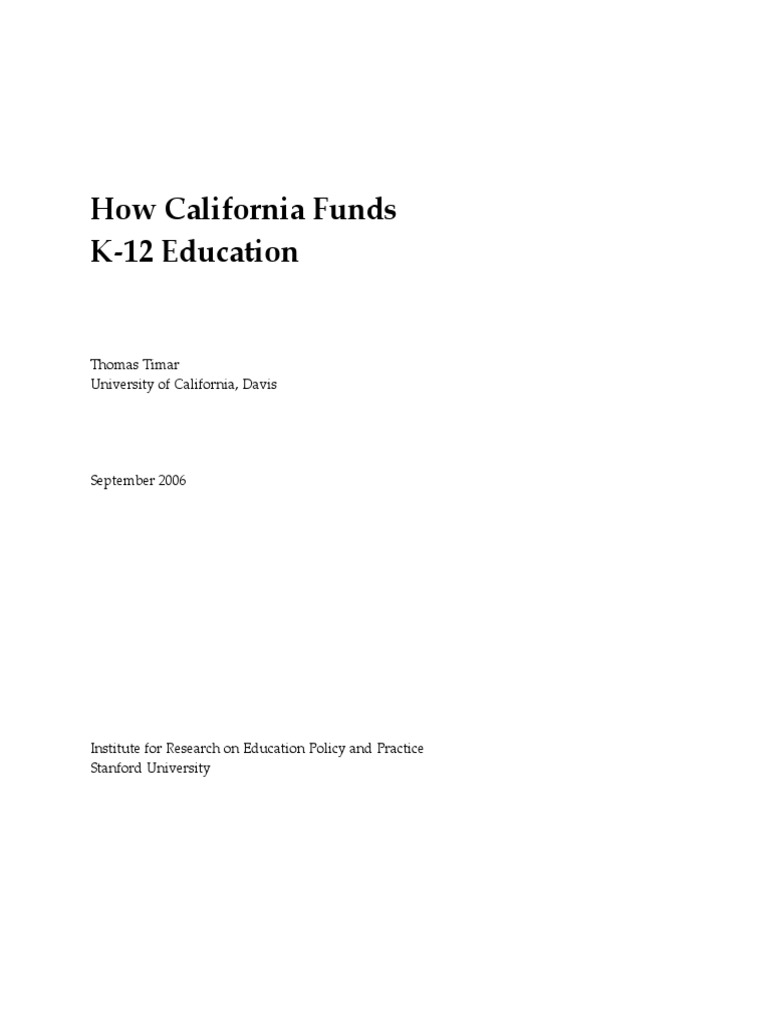 California K-12 Education Funding Overview | PDF | Taxes | Economic Growth