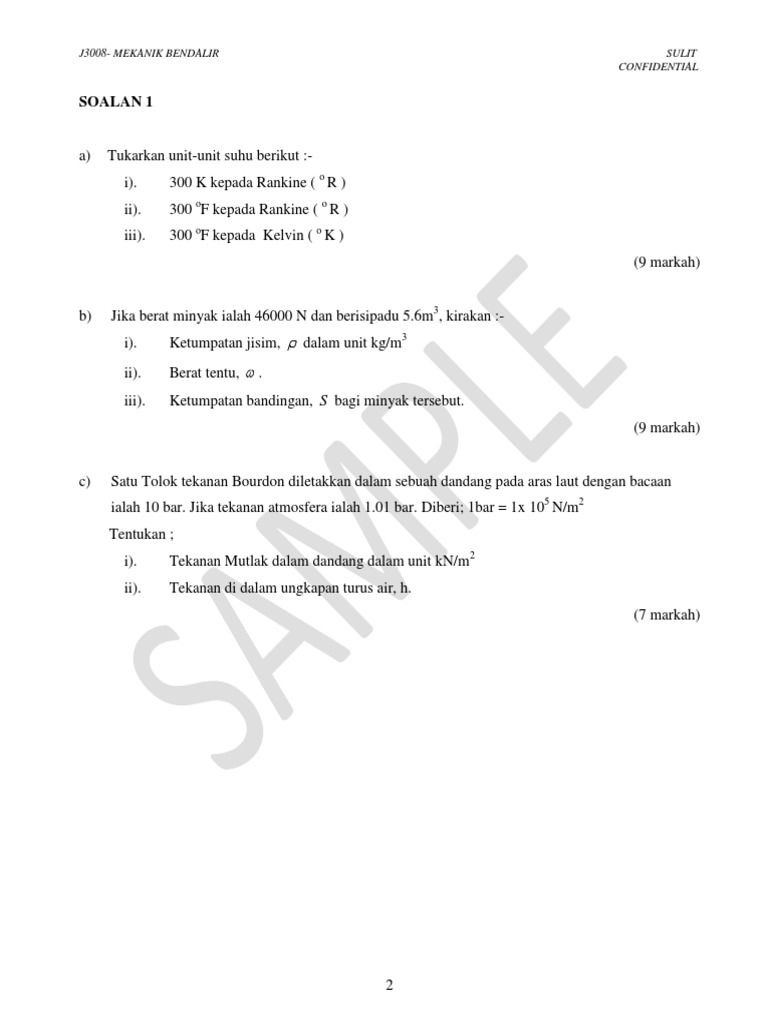 J3008 Mekanik Bendalir 2008 | PDF