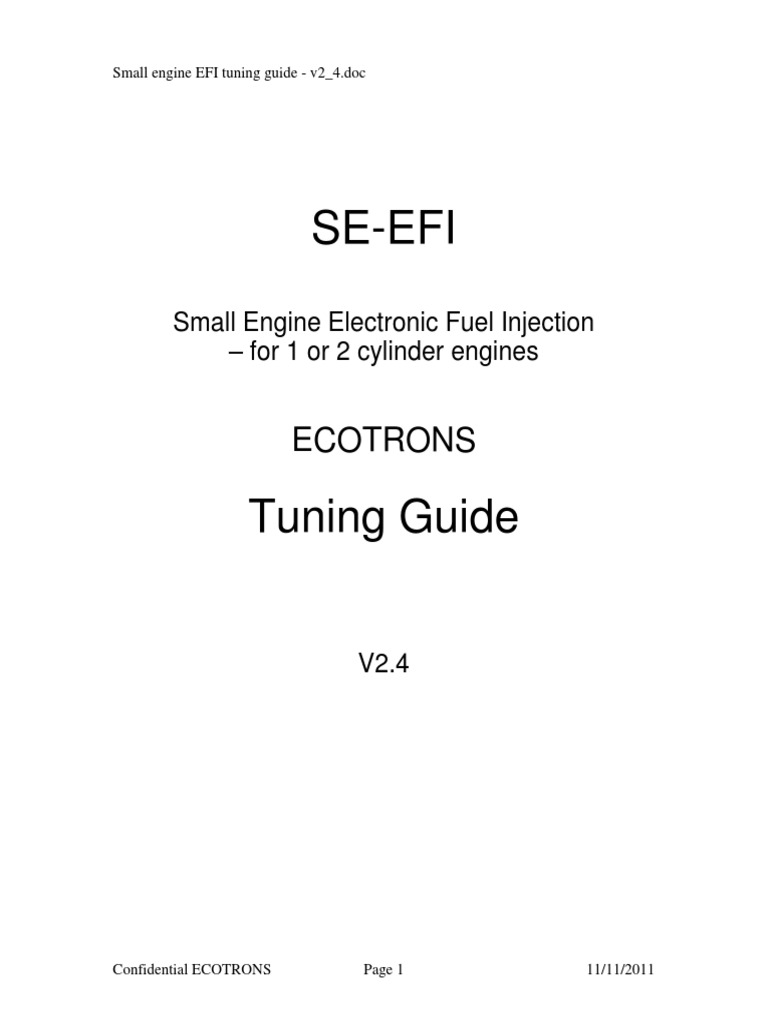 Small Engine EFI Tuning Guide | PDF | Throttle | Fuel Injection