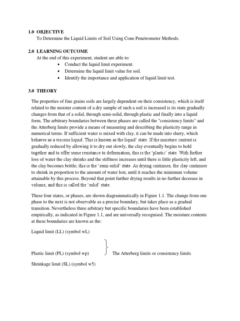 Liquid Limit Test | PDF | Nature | Chemistry