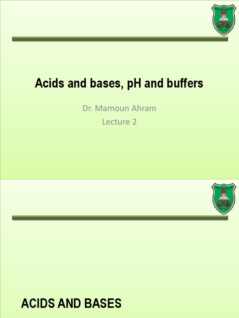 Biochemistry PPT Part-2 | PDF | Acid | Buffer Solution