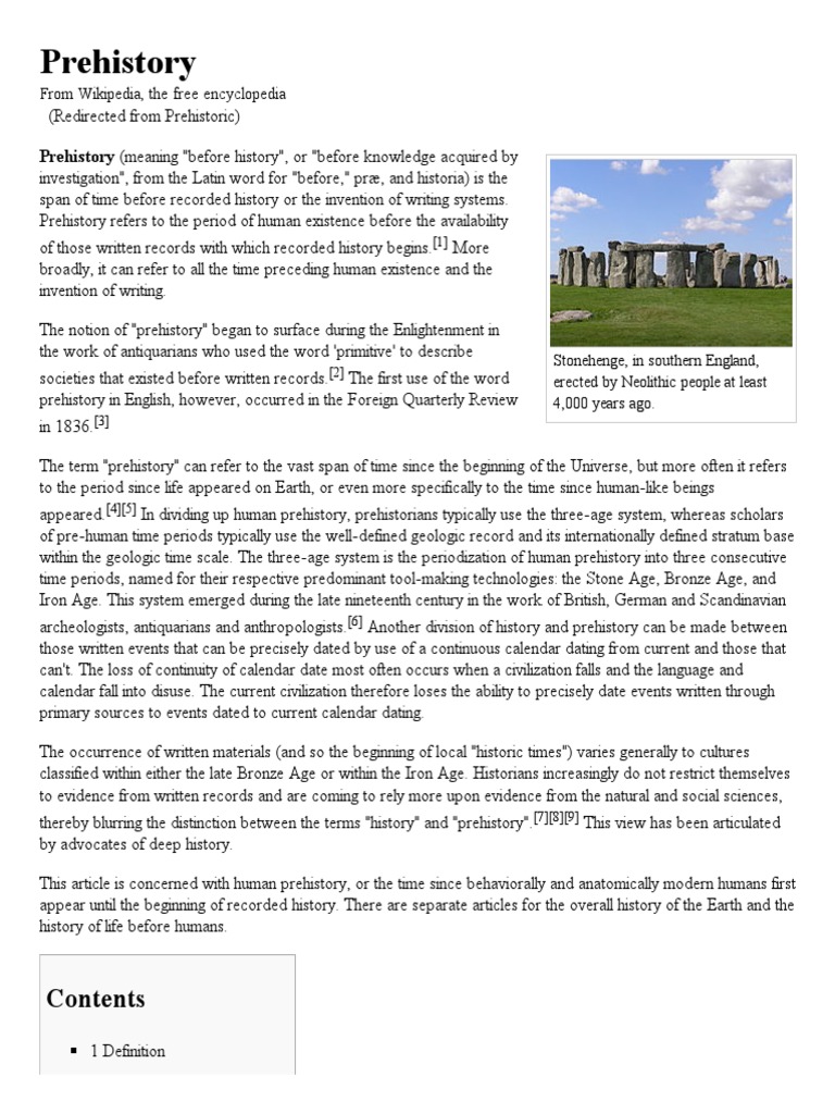 Prehistory | PDF | Archaeology | Science
